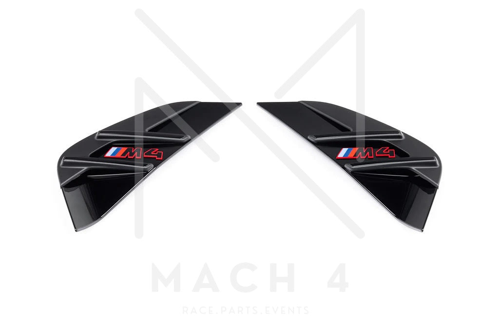 BMW Original M4 CSL G82 Seitenkiemen M4 rot / Air Breather Badge M4 bl ...